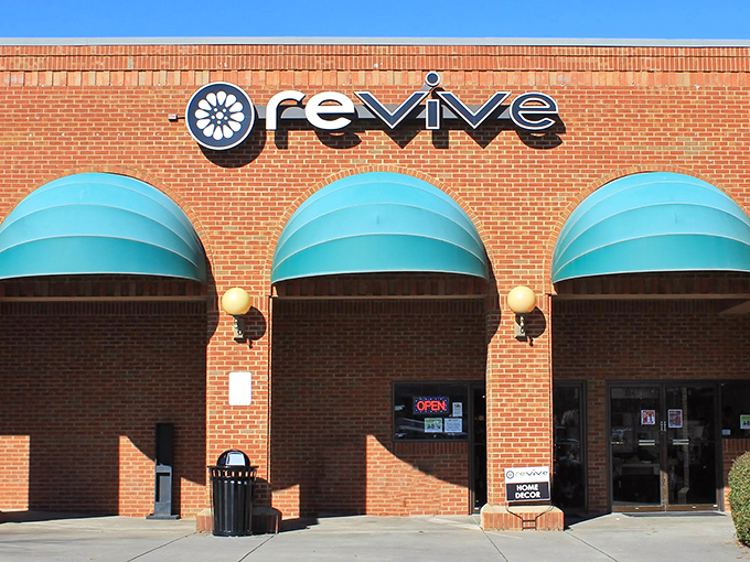 Revive Consignment's brick facade suggests quality - and the interior absolutely delivers on that promise beautifully.