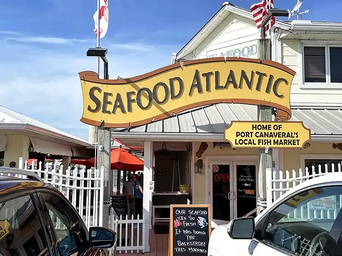 The red trim and nautical charm signal serious seafood ahead - your taste buds should prepare accordingly.