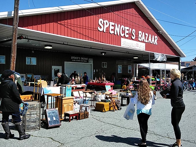 Weekend warriors gather here where outdoor shopping meets indoor comfort, creating Delaware's ultimate treasure hunting experience.
