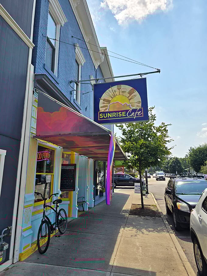 Colorful charm spills onto sidewalks where every breakfast feels like a small town celebration.