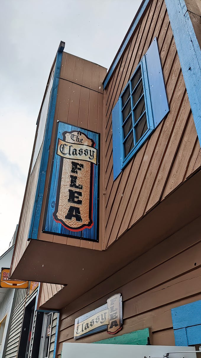Branson's colorful treasure trove stands tall with its distinctive signage. Like your stylish aunt's attic, if she collected everything cool!