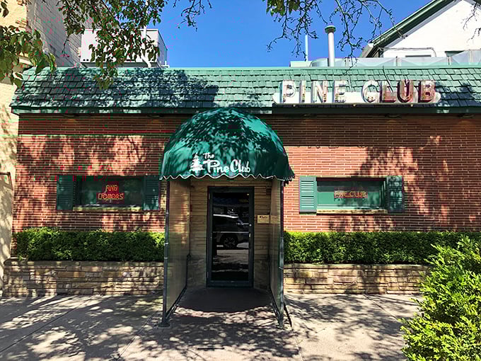 Classic steakhouse architecture houses decades of culinary tradition and perfectly grilled beef in downtown Dayton.