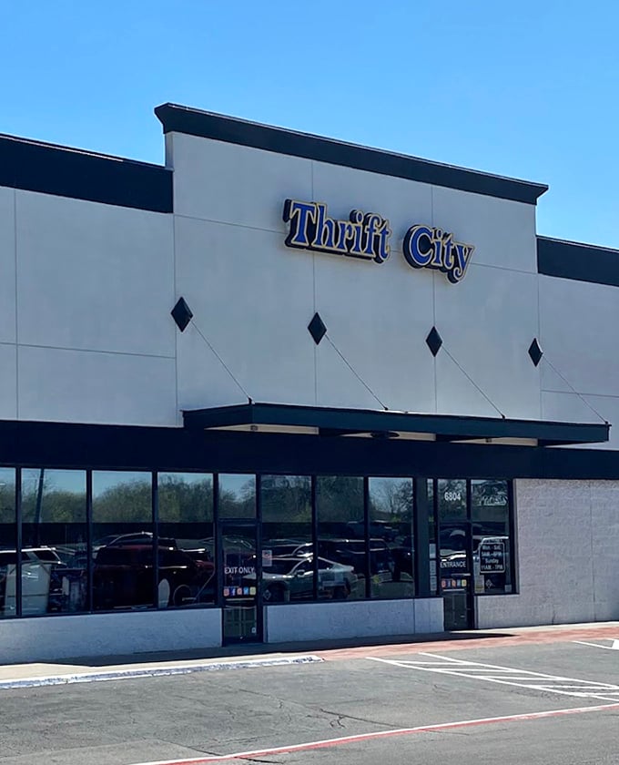 Thrift City's clean, modern facade houses a labyrinth of treasures organized with surprising precision.