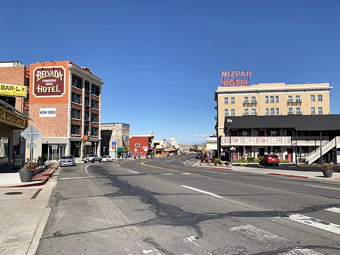 Tonopah's historic hotel stands like a time capsule from Nevada's boomtown era – if walls could talk!