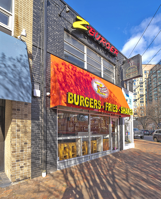 Modern burger artistry meets suburban convenience; Bethesda's answer to gourmet fast-casual dining done right.