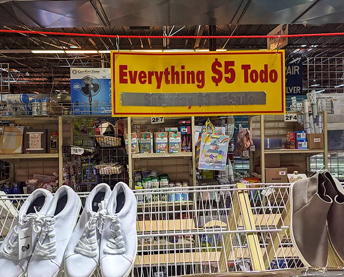 The "$5 Todo" sign promises affordable treasures—proving that sometimes the best things in life actually do cost five bucks.