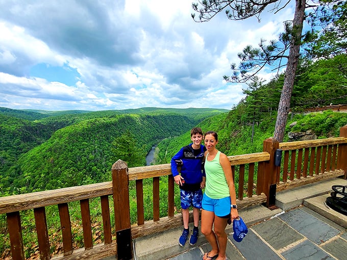 Family memories crystallize at canyon overlooks, where "Don't get too close!" battles with "Get in the picture!" for parental priority.