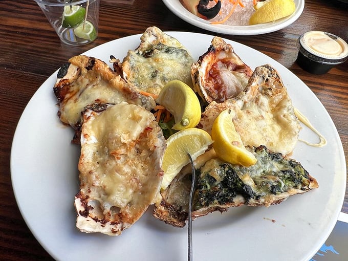Baked oysters that make you wonder why anyone eats them any other way. The perfect marriage of sea and fire. 