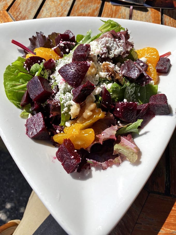 A vibrant beet salad that brings unexpected color to the table – proof that Irish cuisine isn't just fifty shades of beige.