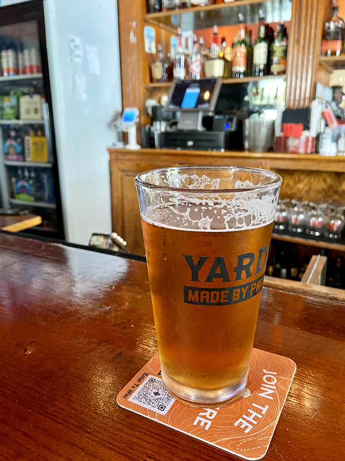 A perfectly poured Yards beer catches the light like liquid amber – Philadelphia in a glass, waiting to complement those famous shrimp.