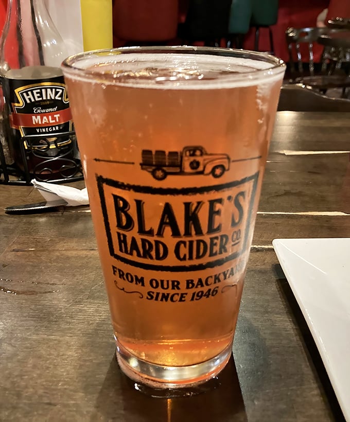 Nothing complements Eastern European comfort food quite like a crisp hard cider in a glass that's seen its share of good conversations.
