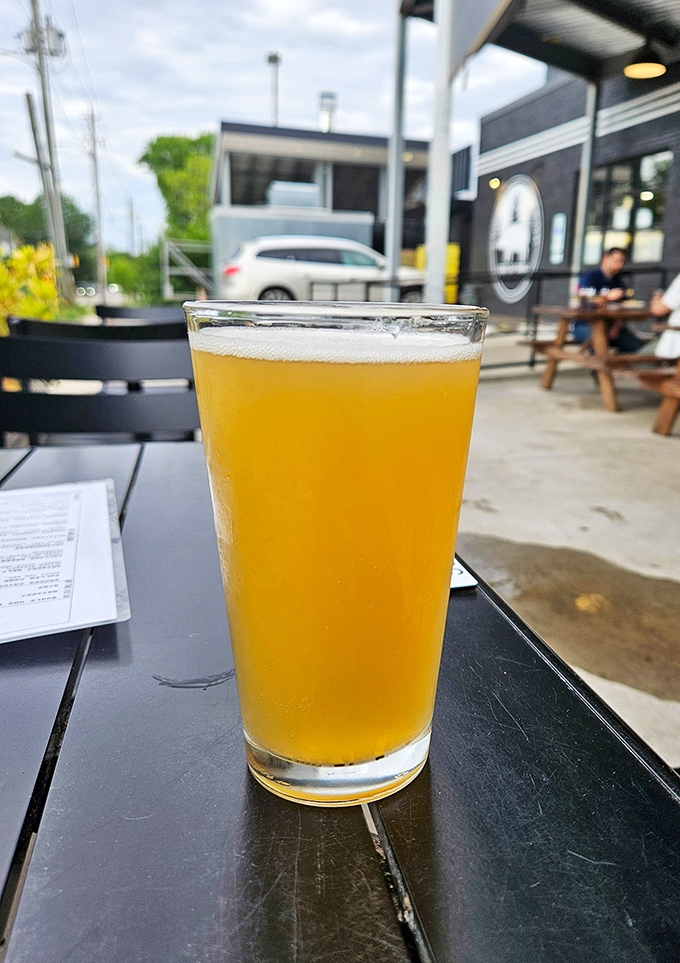Golden beer on the patio – the ideal companion for barbecue contemplation as Raleigh life unfolds around you.
