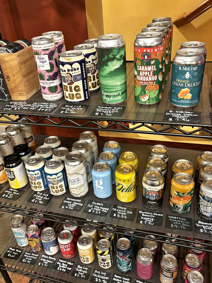 The craft beer selection rivals any dedicated bottle shop, with local brews and unique finds that pair perfectly with those legendary sandwiches.