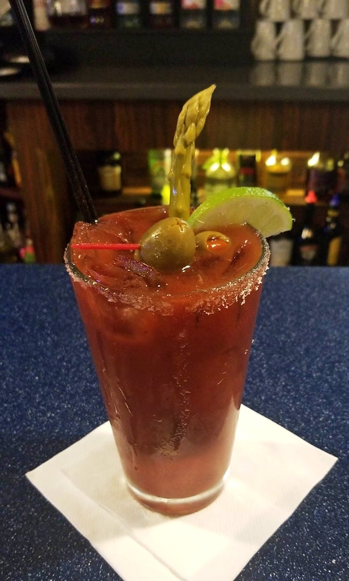 This isn't just a Bloody Mary—it's a liquid salad with benefits, complete with the requisite garnish garden.