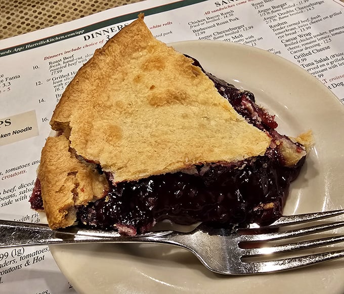 Blueberry pie so perfect it makes you wonder if they've hired berry-whisperers to coax the fruit into that flaky, golden crust.