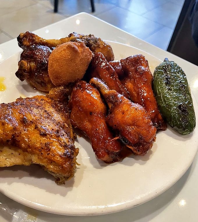 When wings, cornbread, and jalapeño poppers share a plate, it's not just dinner—it's a Southern flavor party worth attending.
