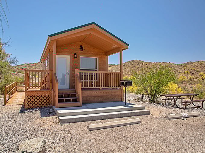 Rustic luxury in cabin form—where "roughing it" means having actual walls between you and the coyotes' midnight serenade.