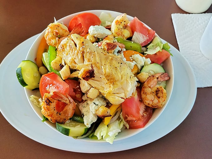 A seafood salad that doesn't apologize for being healthy—because with fish this fresh and vegetables this vibrant, who needs forgiveness?