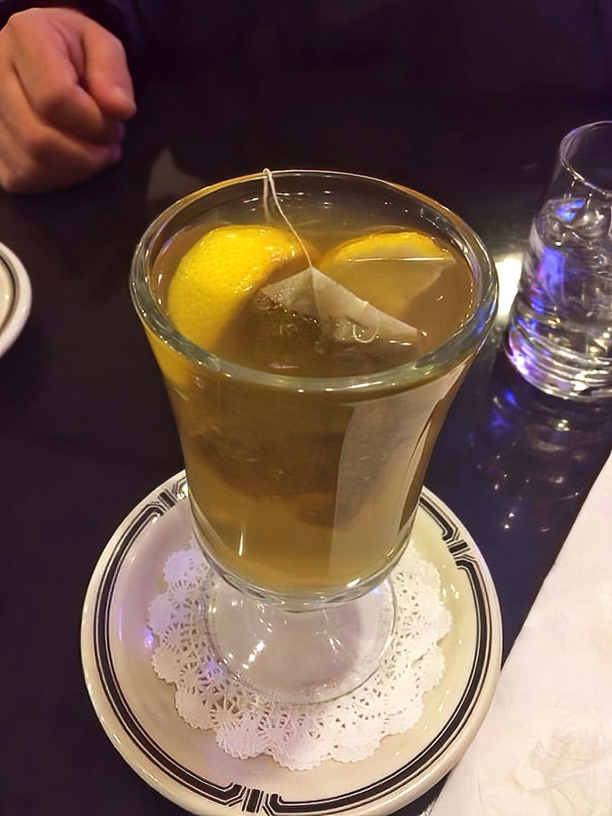Hot tea served with old-school elegance - sometimes the simple pleasures hit exactly right.