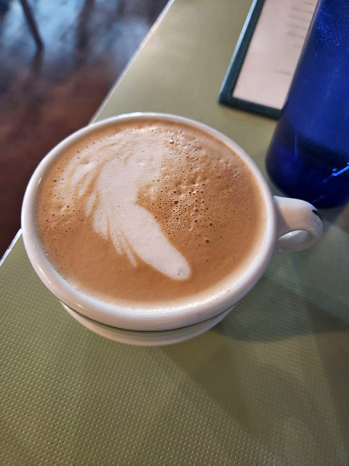 Coffee art that belongs in a museum, but tastes too good to just stare at. The perfect companion for your morning feast.