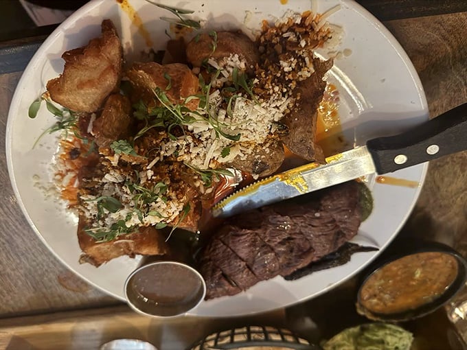 Meat that's been introduced to fire and spice with proper respect—this carne asada doesn't just satisfy hunger, it creates food memories.