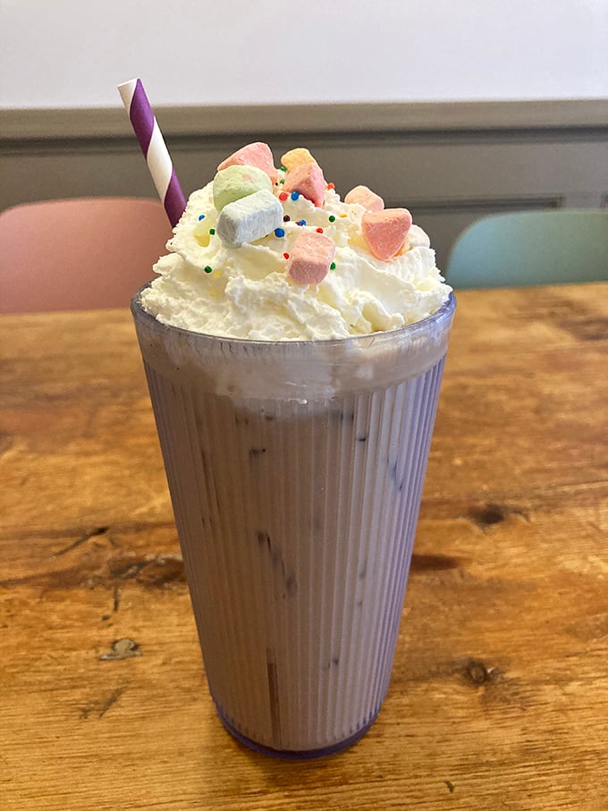 This isn't just a milkshake—it's childhood cereal memories all grown up and dressed for a night on the town.