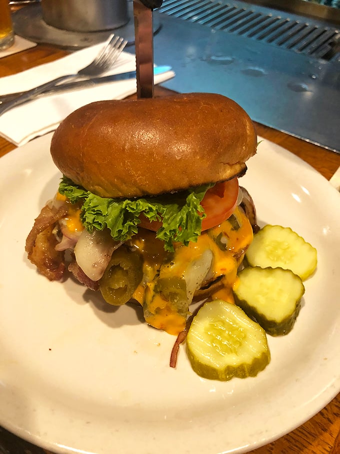 This burger isn't trying to reinvent the wheel – it's just executing the classics with pickle-garnished perfection.