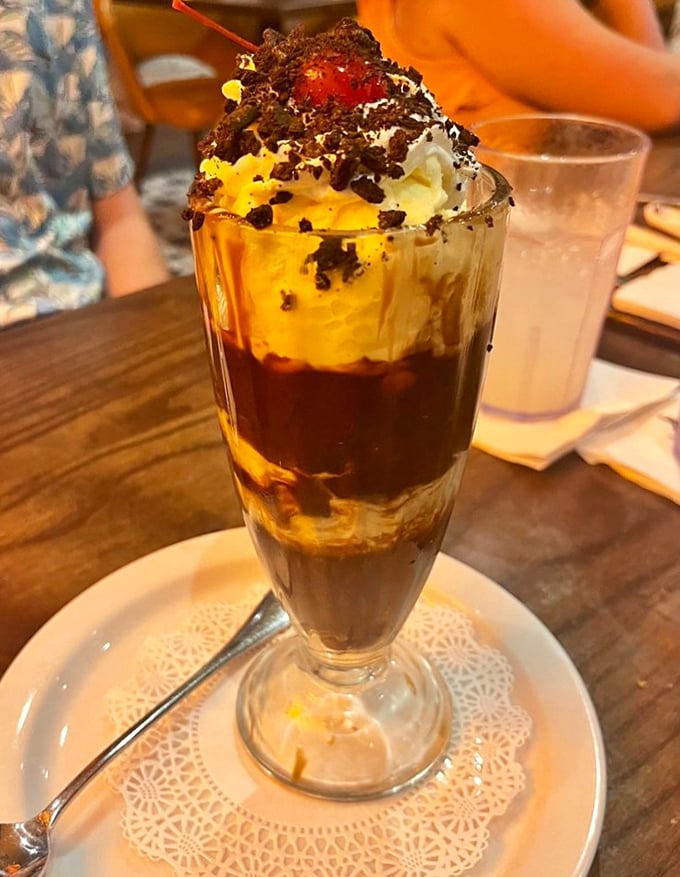 A chocolate sundae that doesn't just satisfy your sweet tooth—it throws a full-blown celebration for it, complete with whipped cream confetti.