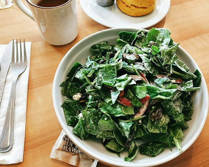 A green salad so fresh and vibrant it might make you temporarily forget you came for the burgers and pancakes.