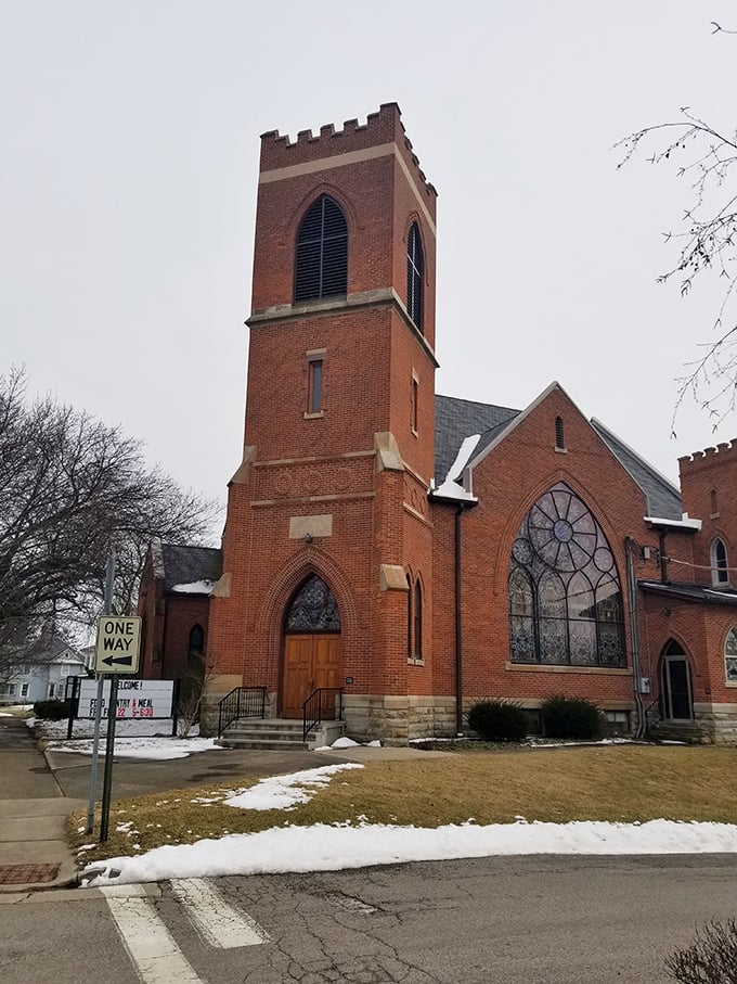 This historic brick church doesn't just reach skyward architecturally—it's been the spiritual and social cornerstone for generations of Mount Gilead families.