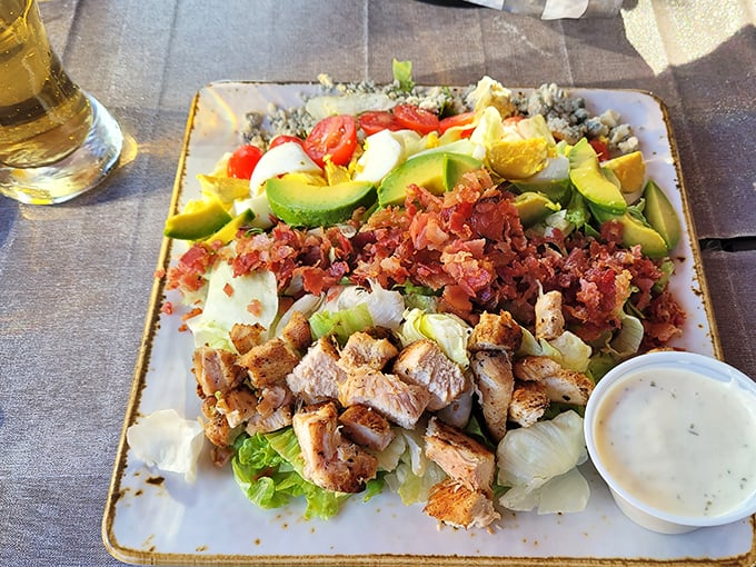 A Cobb salad that actually makes you excited about eating vegetables. Those avocado slices and bacon bits aren't just toppings—they're promises.
