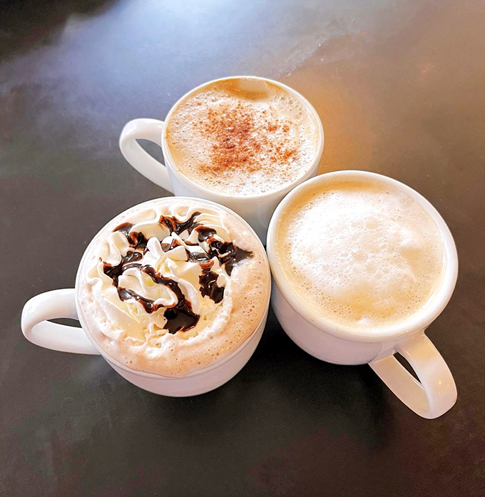Coffee at City State isn't just caffeine—it's liquid motivation. That mocha looks like it could power a small neighborhood through Monday morning.