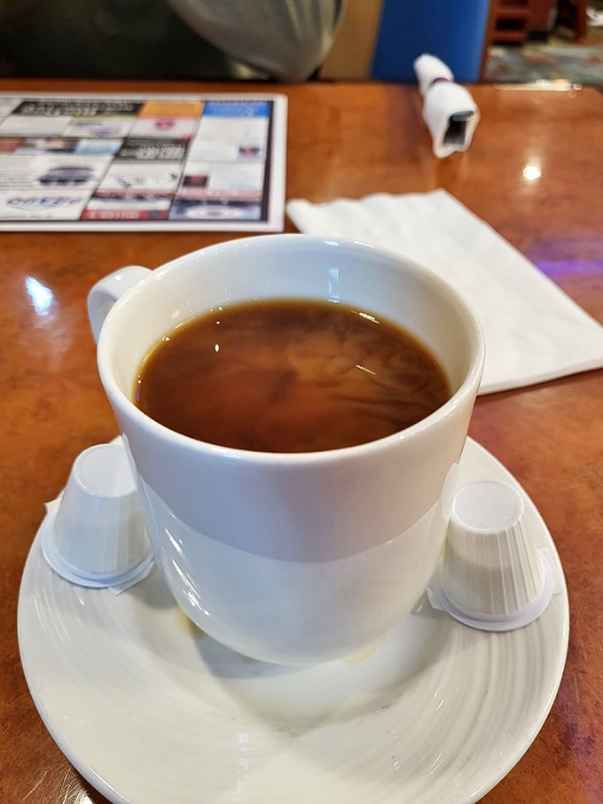 The humble coffee cup—Delaware's version of the Holy Grail, promising warmth, caffeine, and the courage to face whatever Monday has in store.
