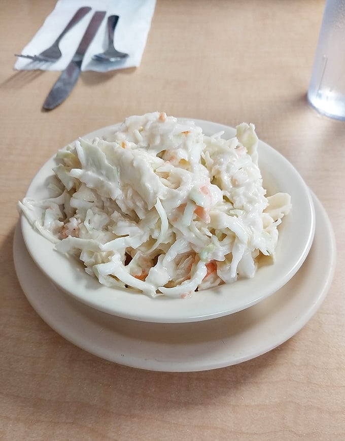 Coleslaw that actually deserves its place on the plate—creamy, crunchy, and the perfect counterpoint to heartier diner classics.