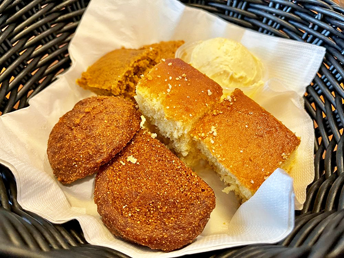 Cornbread that doesn't know whether it's bread or cake—and we're perfectly fine with that delicious identity crisis.