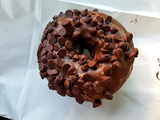 This chocolate-on-chocolate masterpiece doesn't just satisfy a craving—it redefines it. Those chocolate chips are wearing chocolate like it's a power suit.
