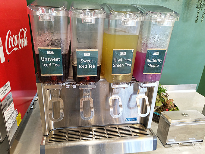 House-made beverages that bring color to your meal – the Butterfly Mojito's purple hue is like a sunset in a glass.