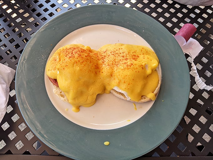 Eggs Benedict that makes you understand why people wait in line on Sunday mornings. That hollandaise sauce is basically liquid sunshine.