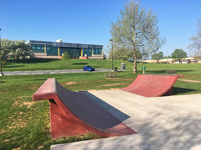 Even the skatepark has a view of the library—Ephrata's subtle way of suggesting that grinding rails and grinding through books aren't mutually exclusive.