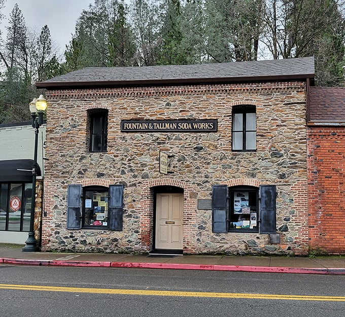 The Fountain & Tallman Soda Works building stands as a testament to Placerville's preservation efforts—history that doesn't require a time machine to experience.