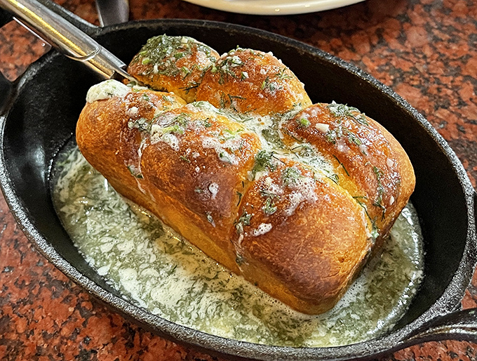 Garlic bread that could broker peace treaties – nobody fights when this hits the table.