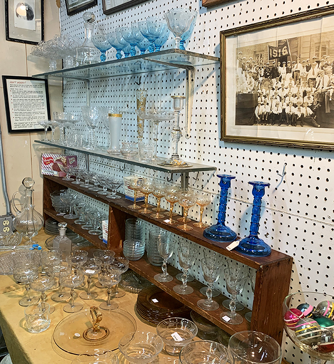 Crystal clear memories—these vintage glasses have toasted everything from V-J Day to Nixon's resignation, just waiting for your next celebration. 