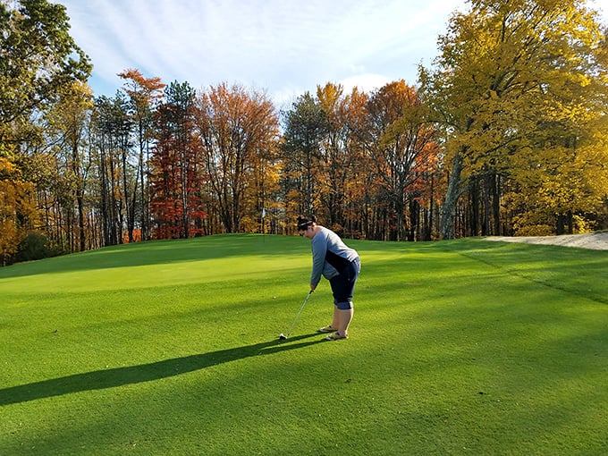 Autumn golf at Salt Fork: where missing your putt is almost forgiven by the spectacular foliage that frames every hole.