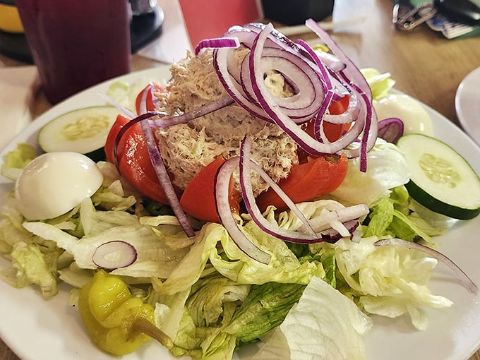 Their Greek salad transforms mundane desk lunches into Mediterranean getaways—no passport required, just a healthy appetite and appreciation for red onions.