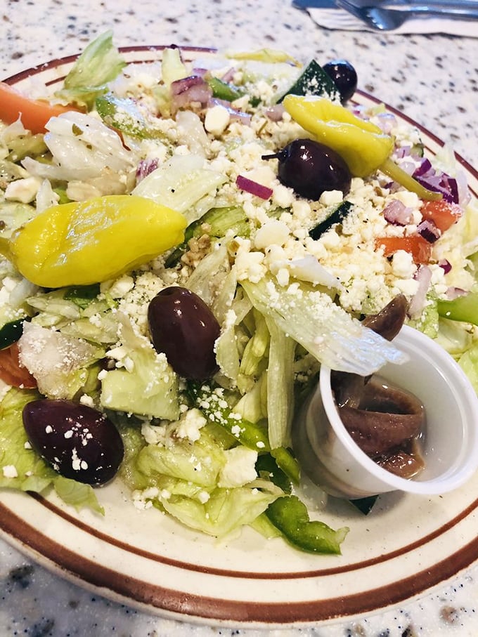 A Greek salad that transports you straight to the Mediterranean—crisp, colorful, and crowned with feta that means business.