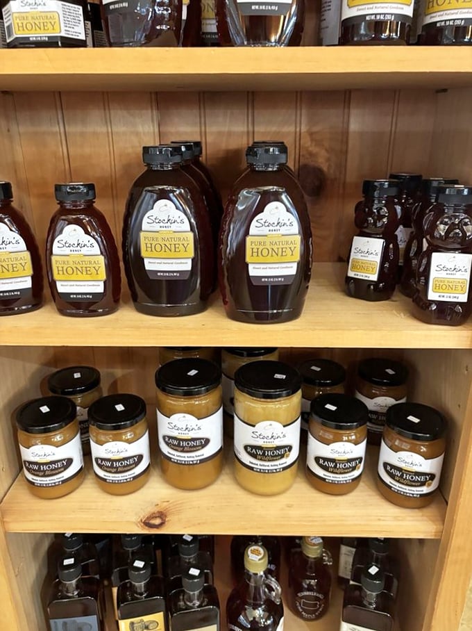 Local honey in various forms lines the shelves – liquid gold that captures the essence of Lancaster County's flowering meadows.