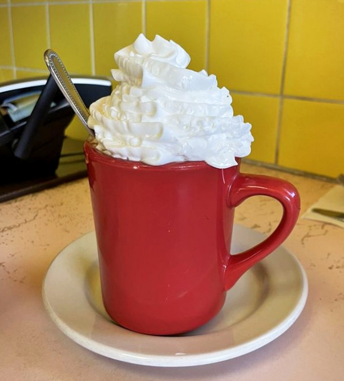 Hot chocolate that doesn't just come with whipped cream—it comes with a mountain of it. Winter in Minnesota suddenly doesn't seem so intimidating.