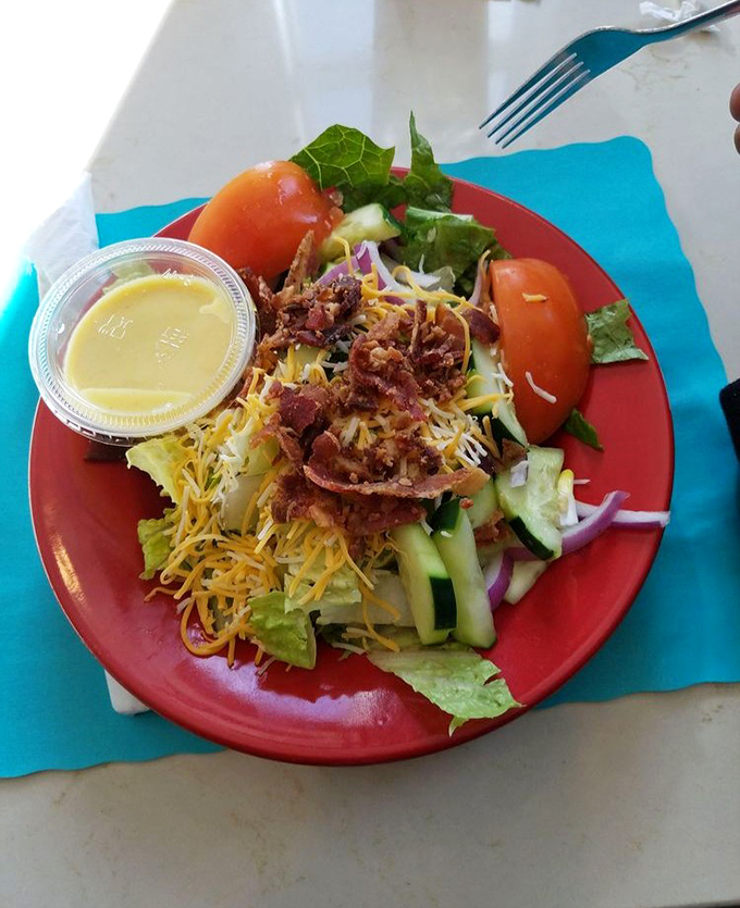 A salad that actually makes you want to eat your vegetables – proof that sometimes the supporting actors steal the show.