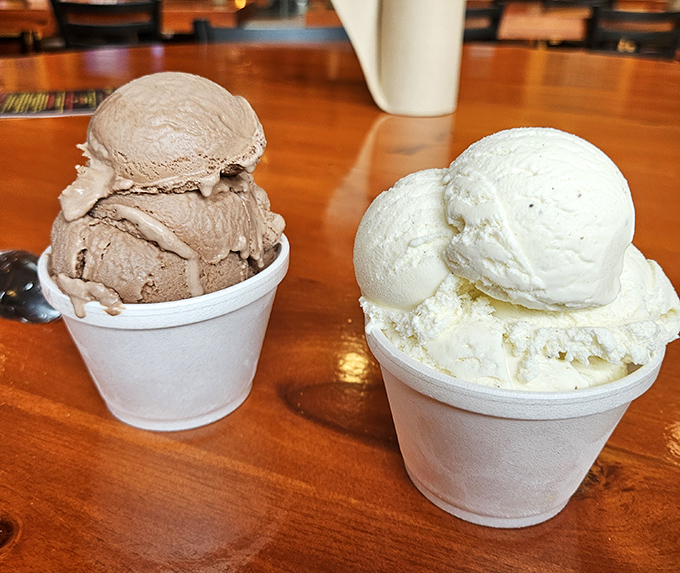 Ice cream after barbecue isn't just dessert—it's strategic planning. The cool, creamy sweetness is the perfect counterpoint to all that smoky richness.