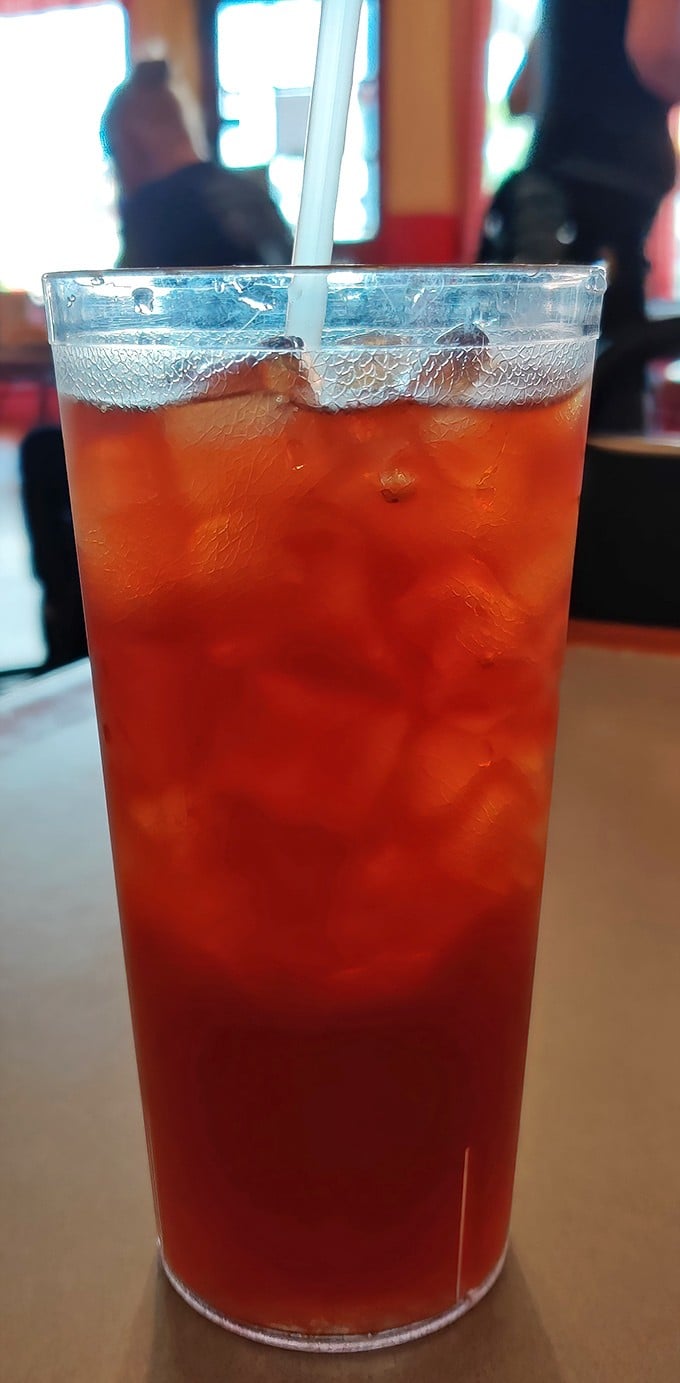 That iced tea looks like it could quench a thirst developed after riding the range – or just driving in from Phoenix.